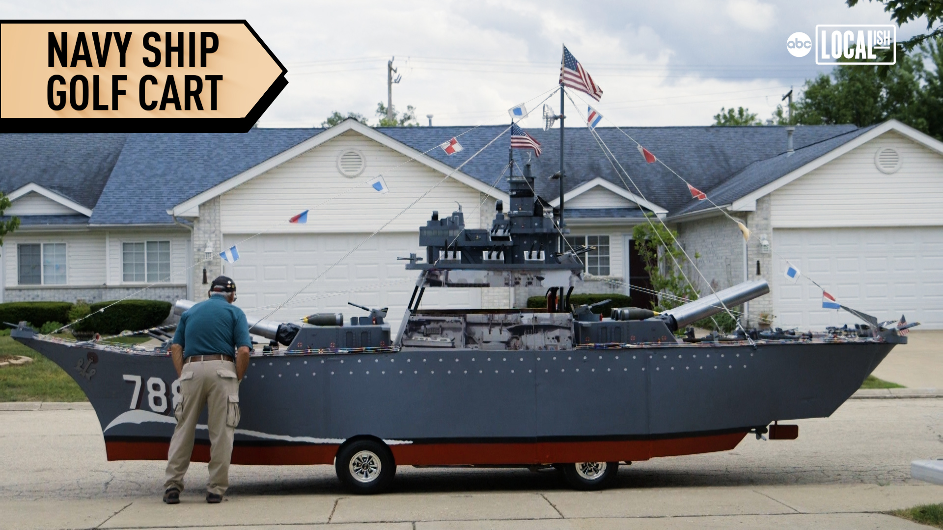Man Builds Navy Destroyer Golf Cart For Charity - KQ98